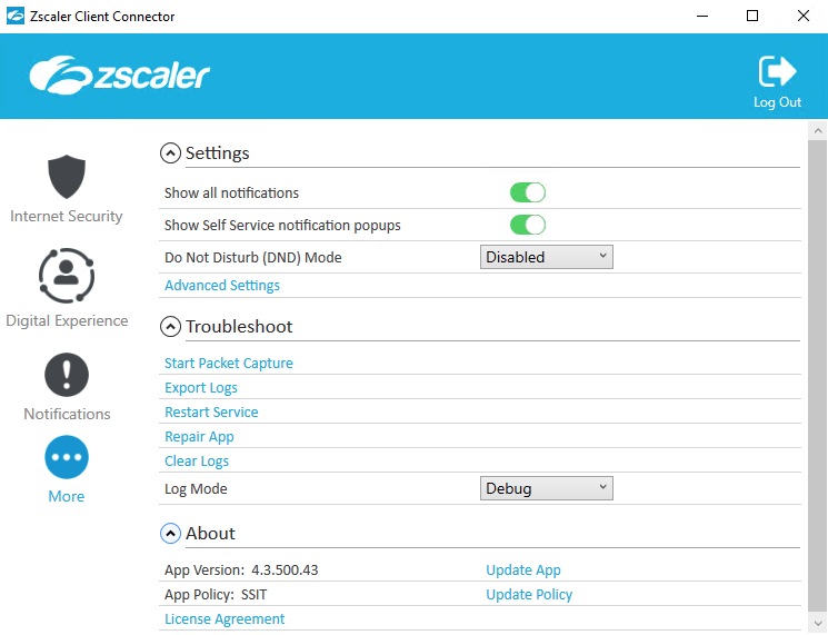 Zscaler Client Connectorのセルフ サービス通知 | Zscaler