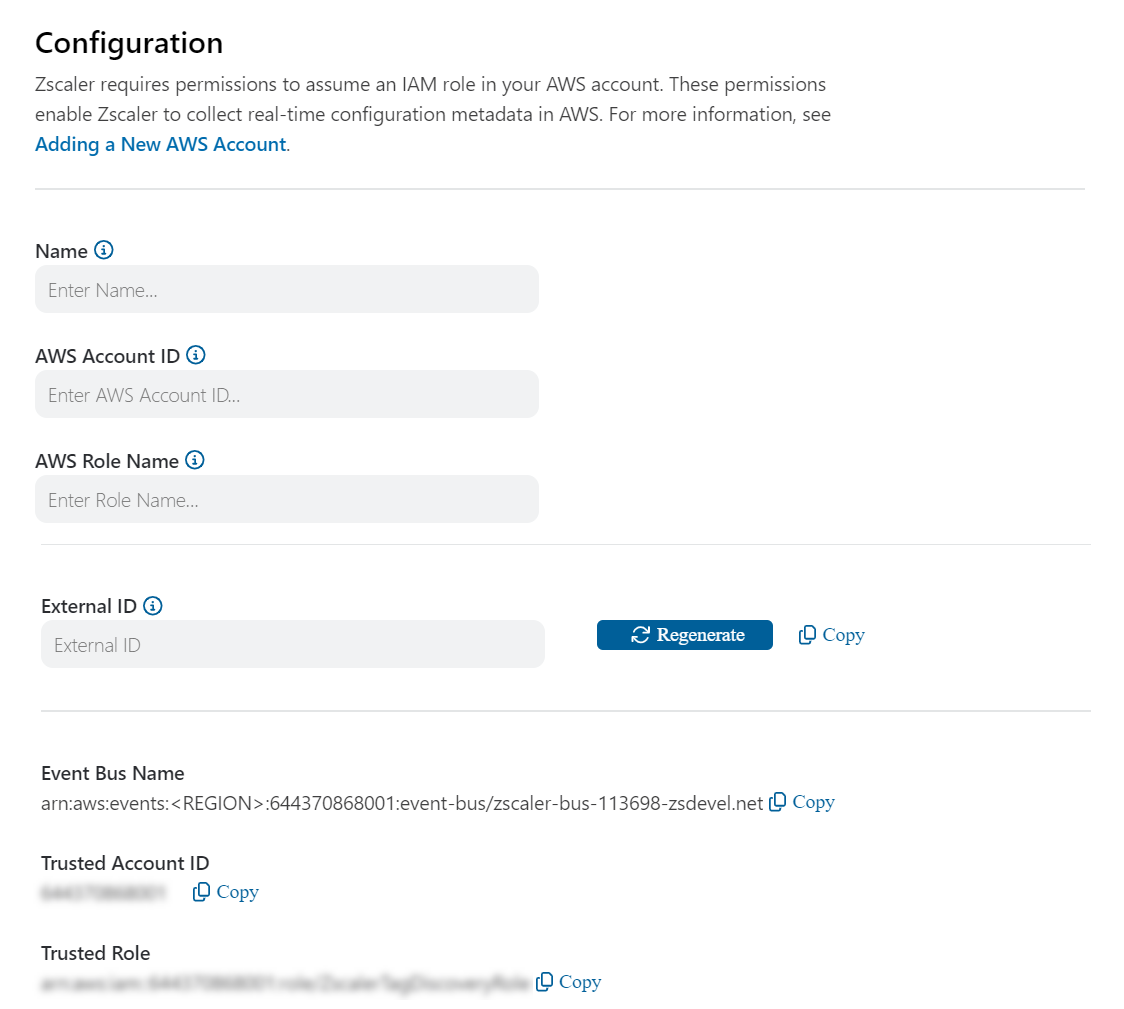 Adding an Amazon Web Services Account | Zscaler