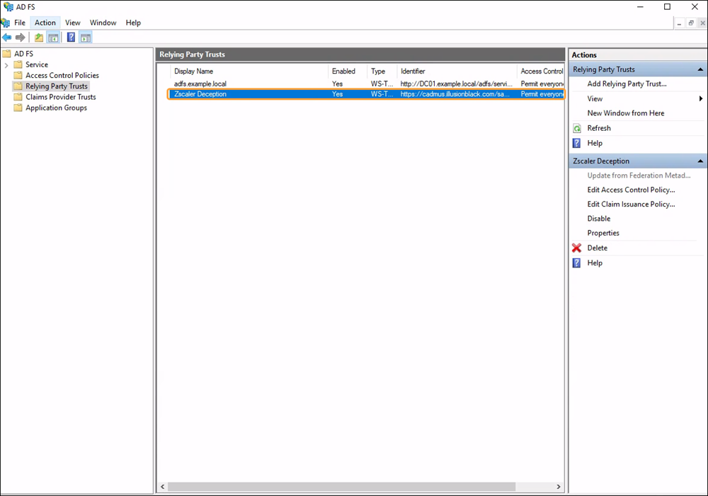 Configuring SAML for Active Directory Federation Services | Zscaler