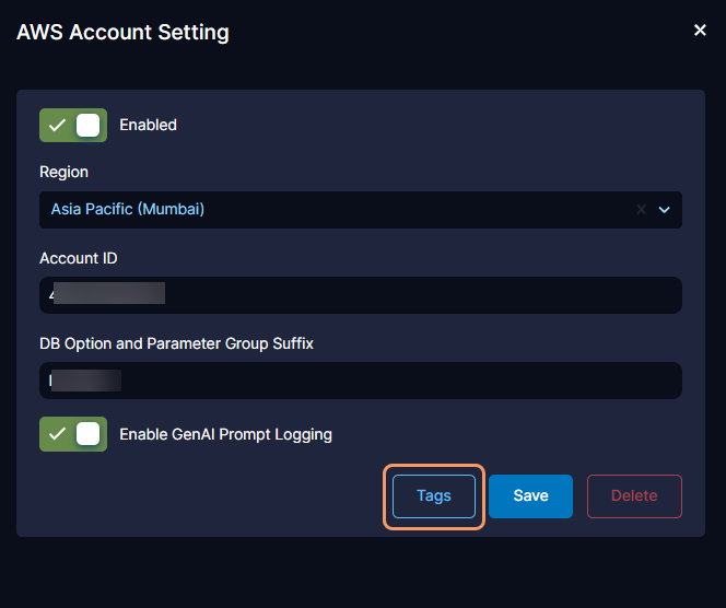 Add Tags Window