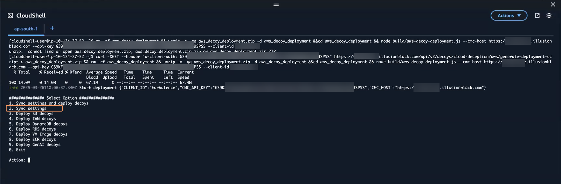Deployment Script Running in AWS CloudShell