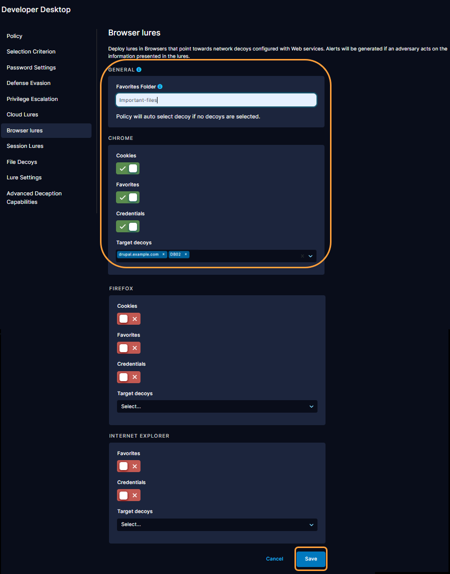 Configuring Browser Lures | Zscaler