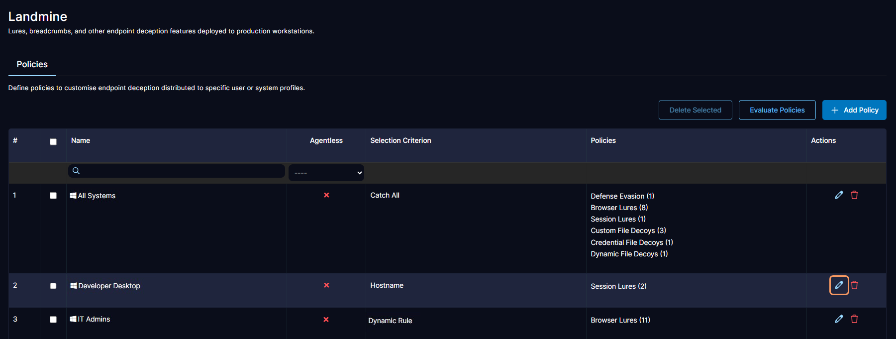 Option to Edit a Landmine Policy