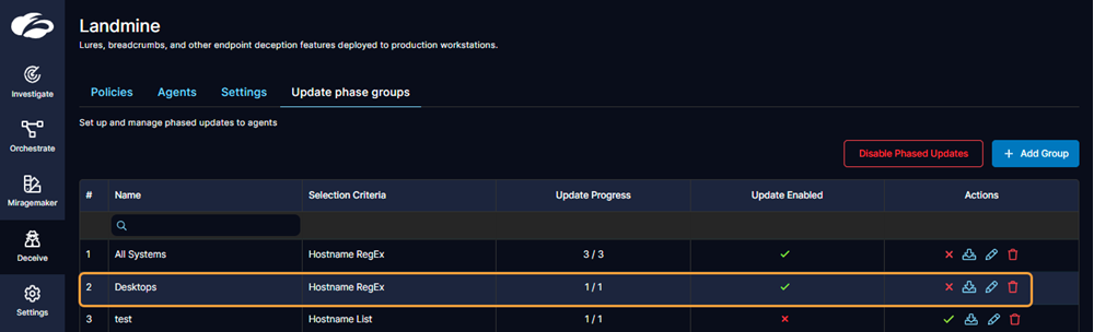 Landmineエージェントグループの追加 | Zscaler