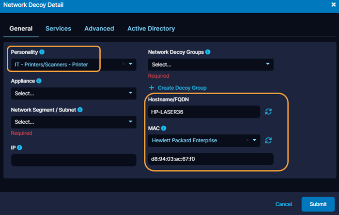 About Network Decoy Personalities and Services | Zscaler