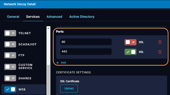 Configuring Services on a Network Decoy | Zscaler
