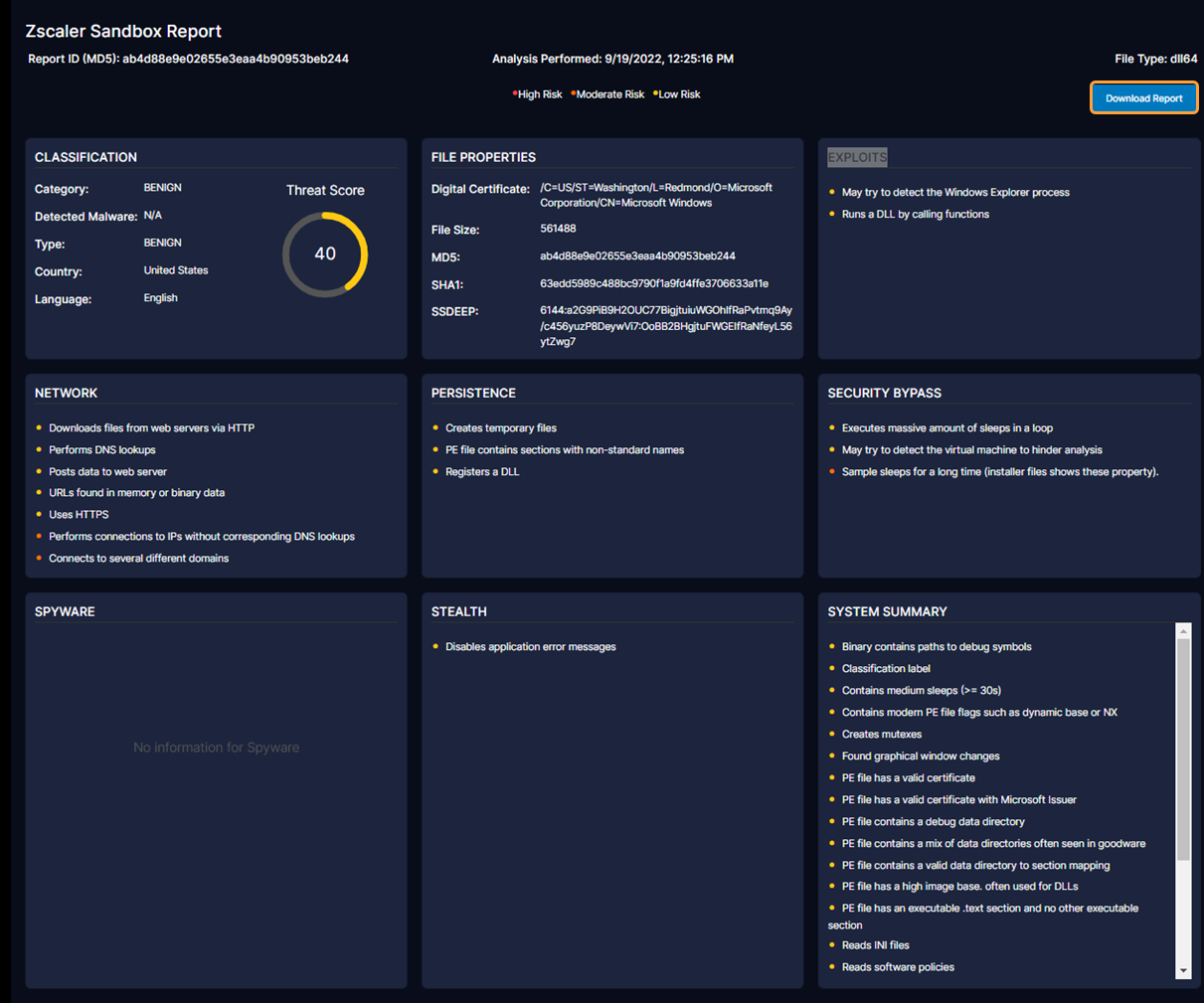 Understanding the Zscaler Sandbox Report | Zscaler