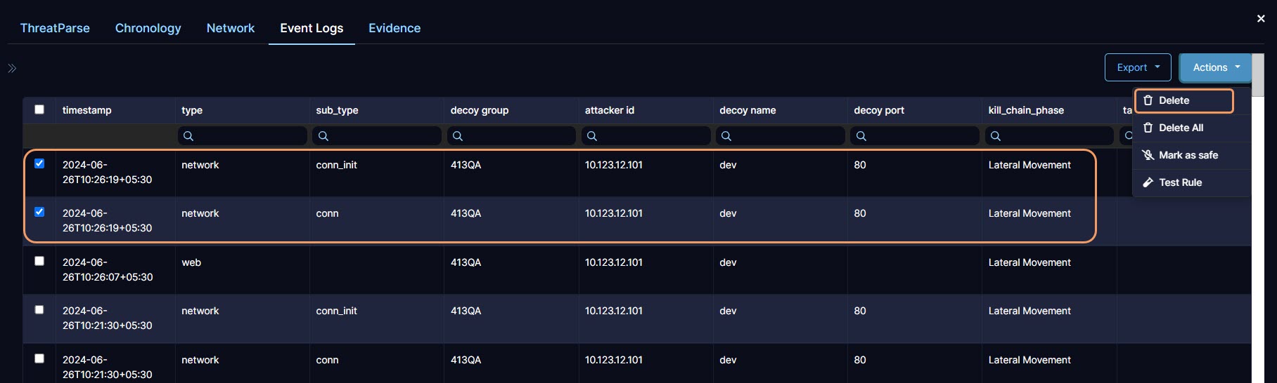 Option to Delete Events