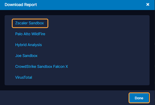 Downloading a Sandbox Report | Zscaler