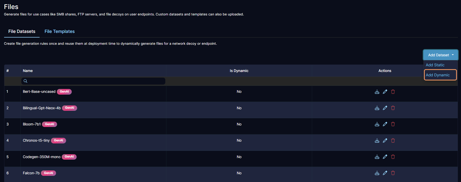 Add Dynamic file dataset option