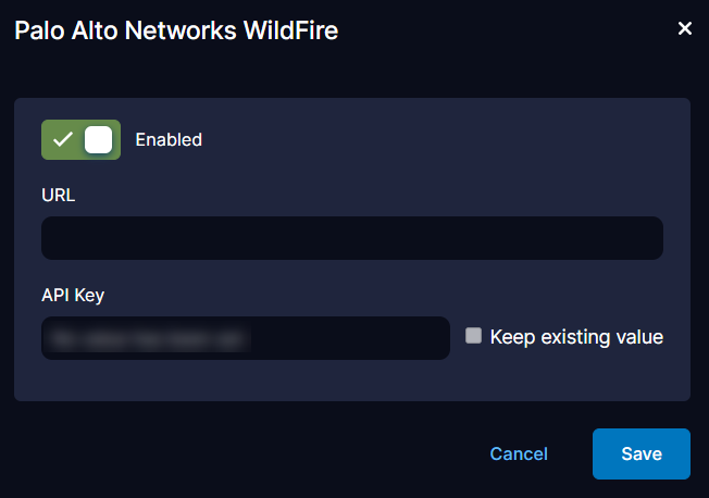 Configuring Palo Alto Networks WildFire enrichment integration