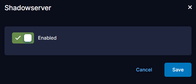 Shadowserverエンリッチメント統合の構成