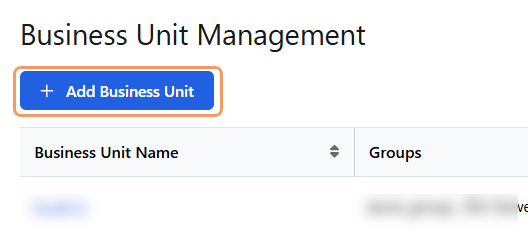 Add business unit button