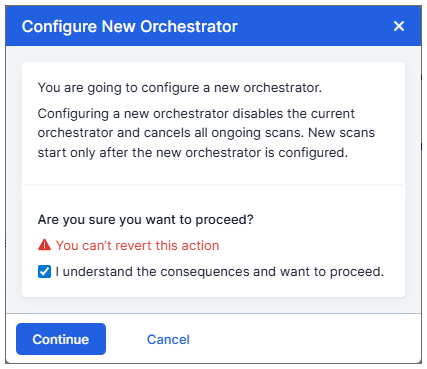 Changing an Orchestrator Account | Zscaler