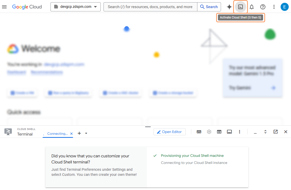 Cloud Shell Activation