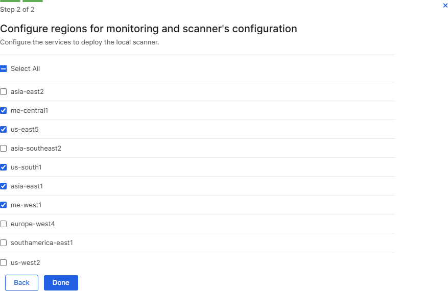 Configure Regions Window
