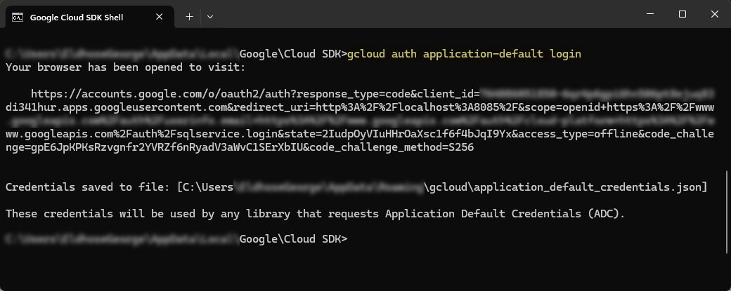 Run GCP login command