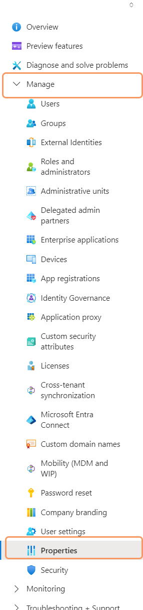 Properties Page Navigation