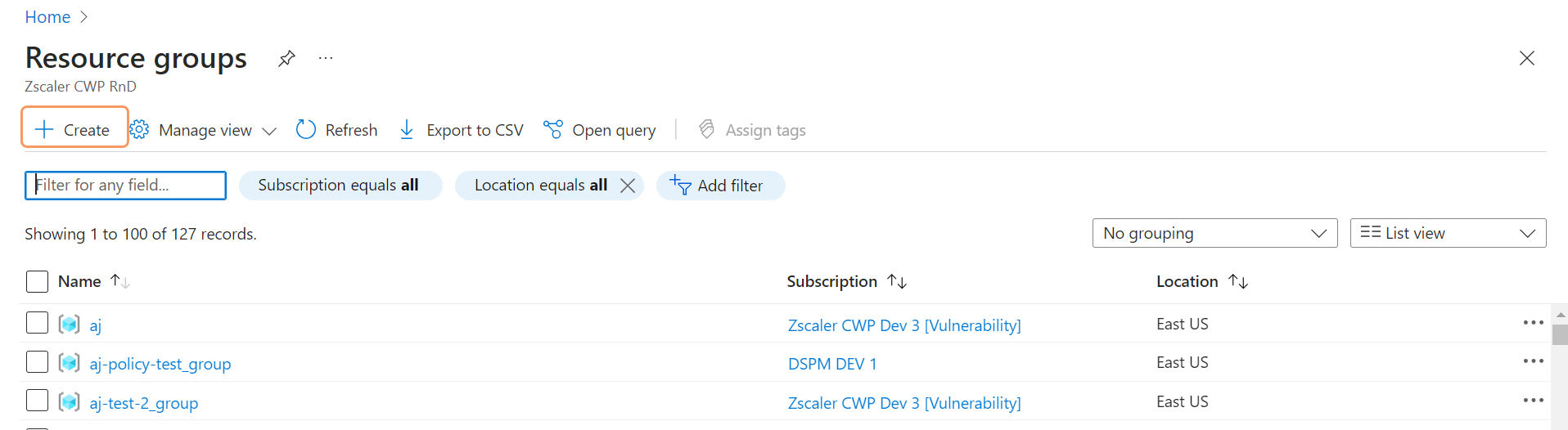 Create Resource Group
