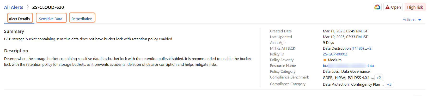 View the Alert drawer