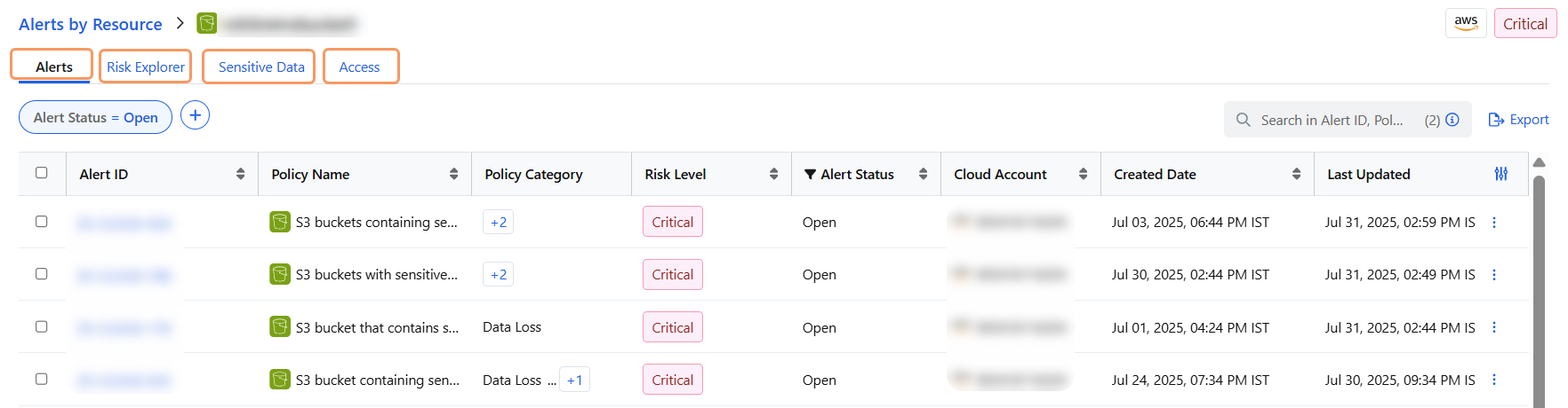 View the Resource drawer