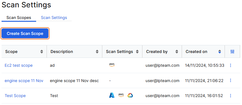 Create Scan Scope