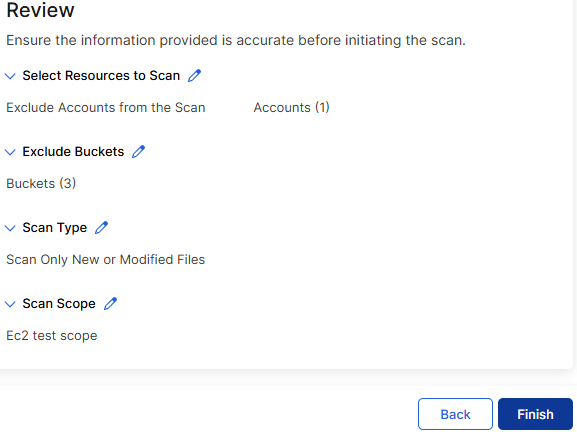 Reviewing Scan Setting