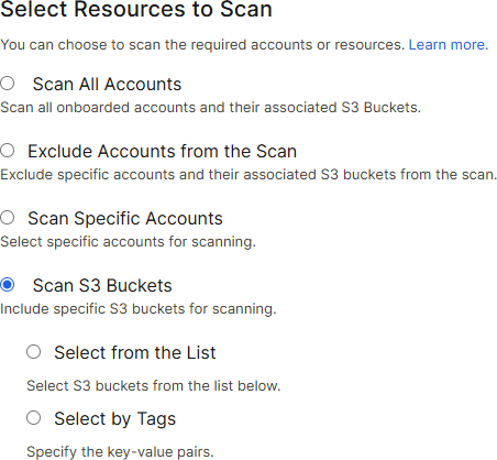 Select the Resources to Scan