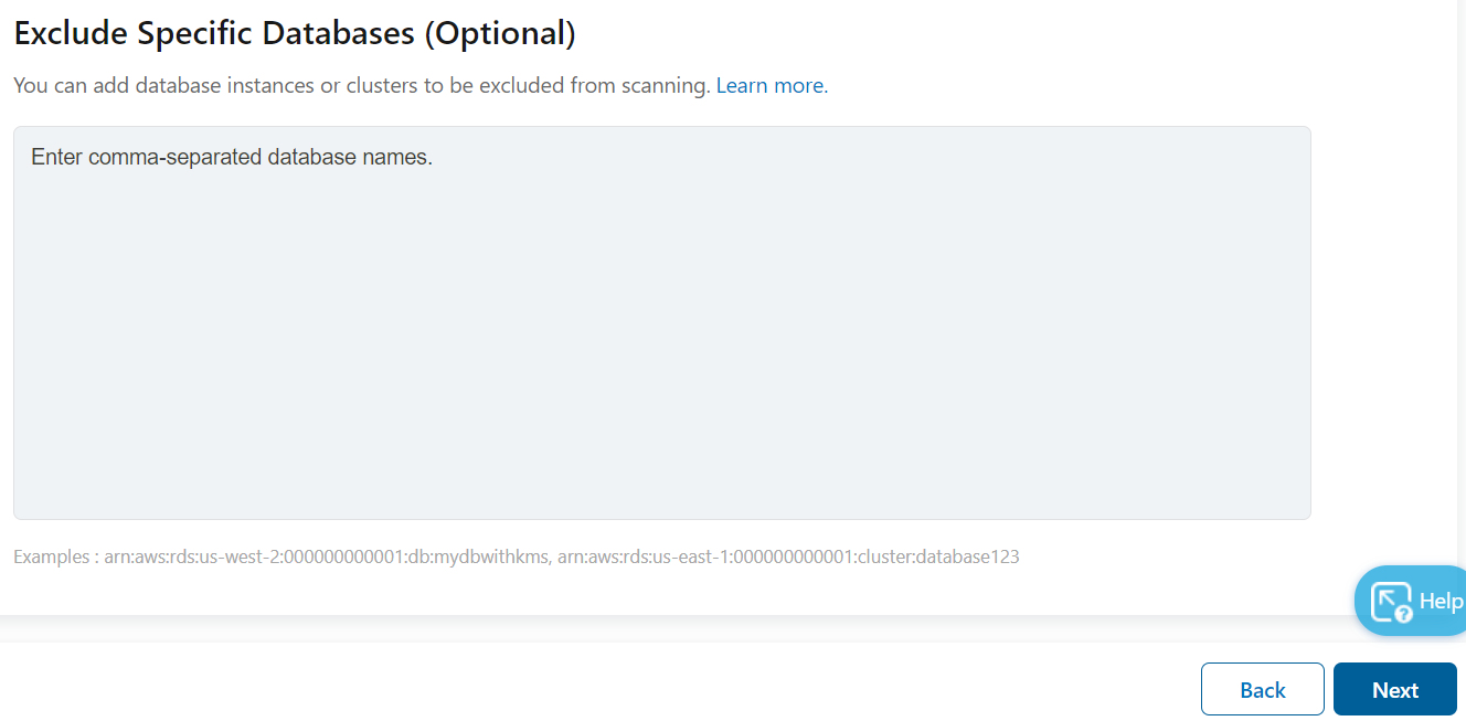 Configuring Scan Settings for AWS Database | Zscaler