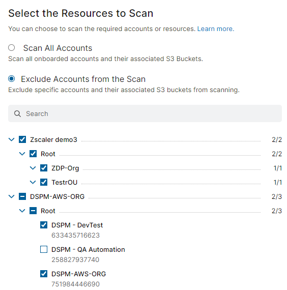 Configuring Scan Settings for AWS Cloud Storage | Zscaler