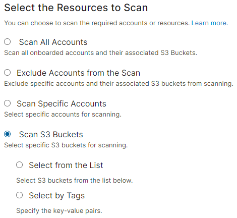 Configuring Scan Settings for AWS Cloud Storage | Zscaler