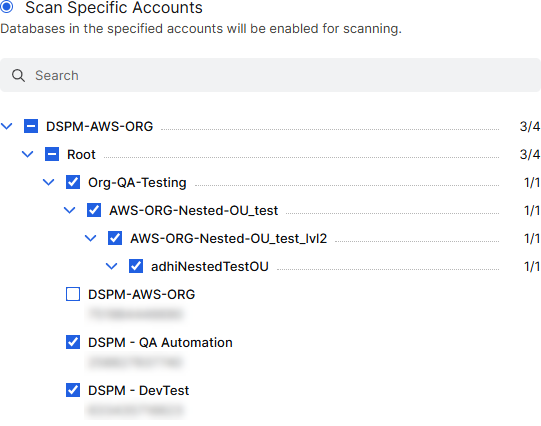 Scanning specific accounts