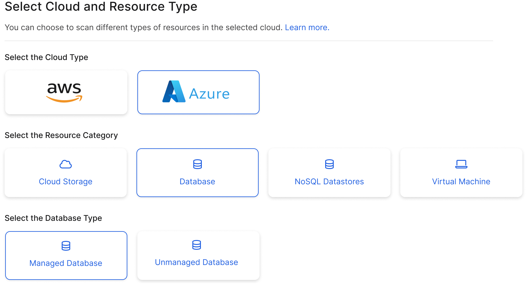 Configuring Scan Settings for Azure Database | Zscaler