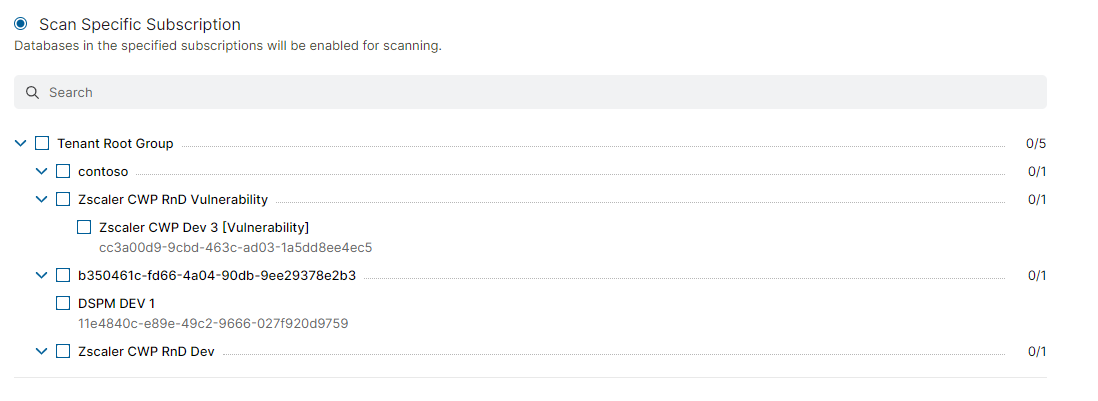Configuring Scan Settings for Azure Database | Zscaler
