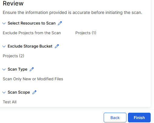Review the scan setting