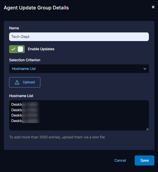 エージェント更新グループの追加 | Zscaler