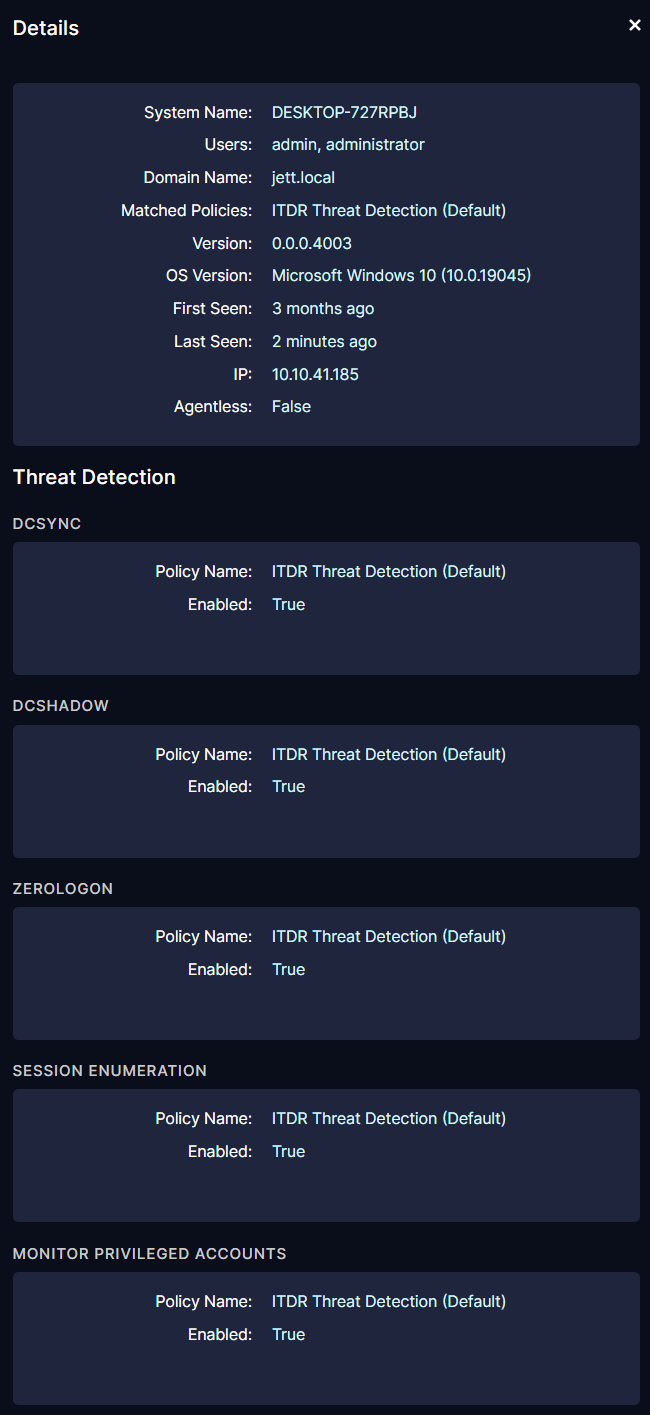 Viewing policy details