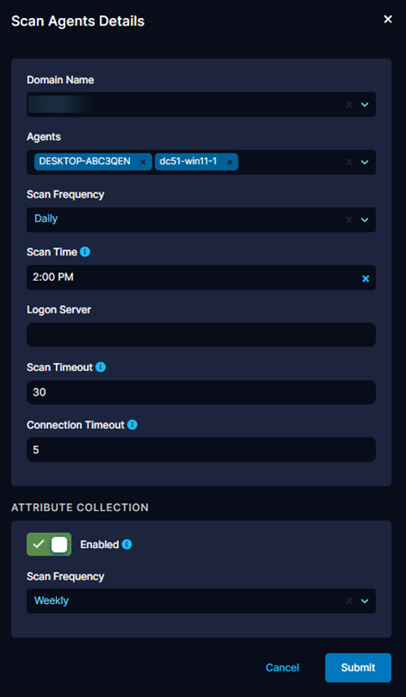 Editing AD scan details