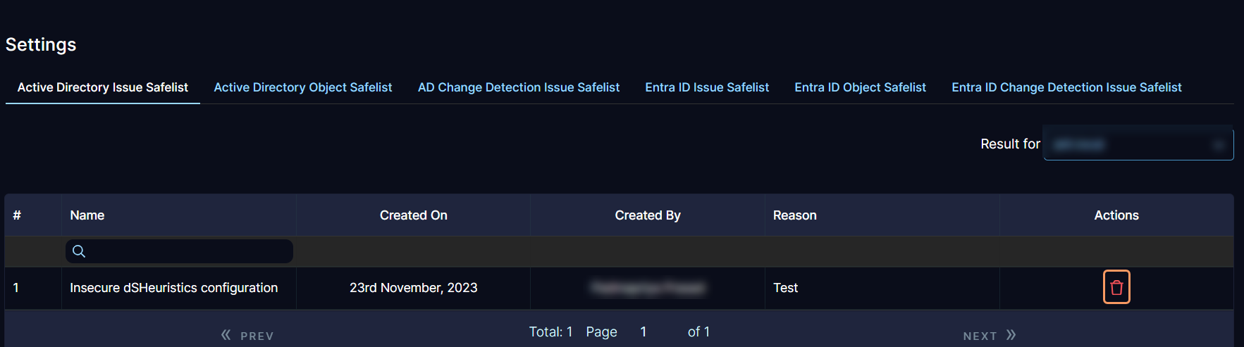 Deleting an Issue from the Active Directory Issue Safelist | Zscaler