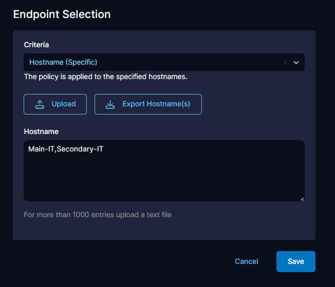 Specifying Selection Criterion | Zscaler