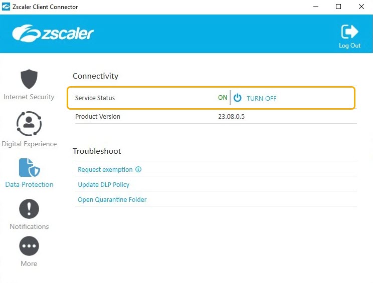 エンドポイントDLPのサービス ステータス