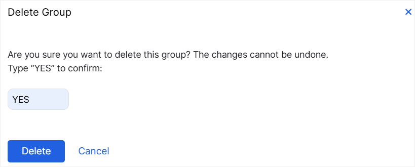 Delete Group Confirmation