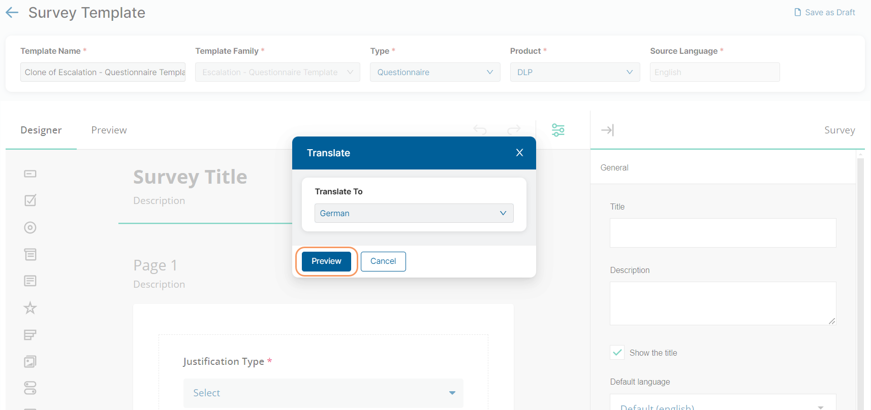 Managing Survey Templates | Zscaler