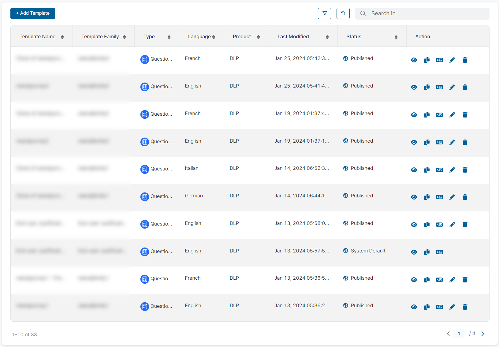 Managing Survey Templates | Zscaler