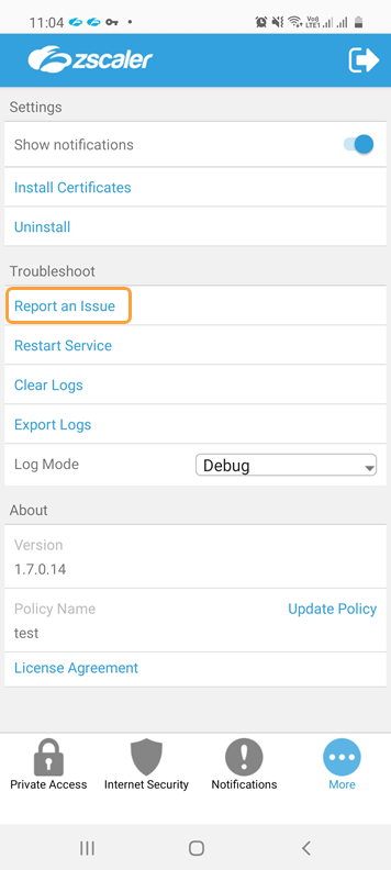 Reporting an Issue with Zscaler Client Connector | Zscaler