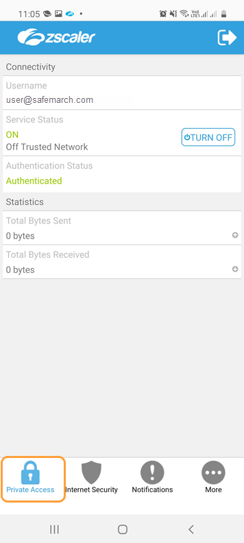 Viewing Information About Private Access on Zscaler Client Connector | Zscaler