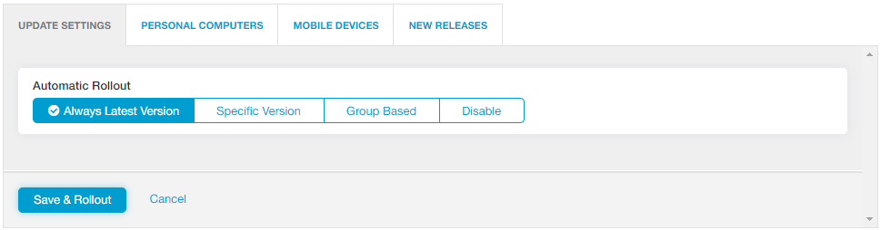 Zscaler Client Connectorのアップデート設定の設定 Zscaler