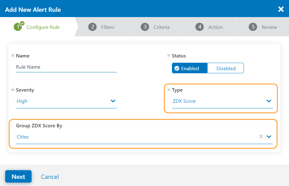 Editing an Alert Rule | Zscaler