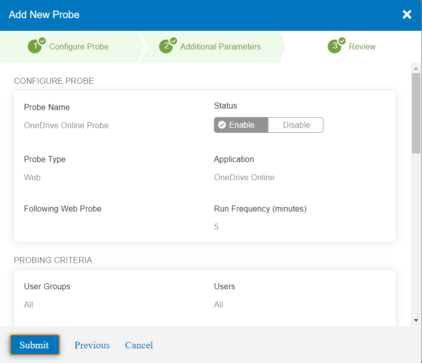 Configuring a Probe | Zscaler