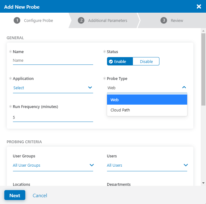 Configuring a Probe | Zscaler